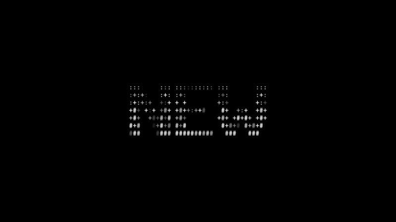 New ascii animation loop on black background. Ascii code art symbols typewriter in and out ...