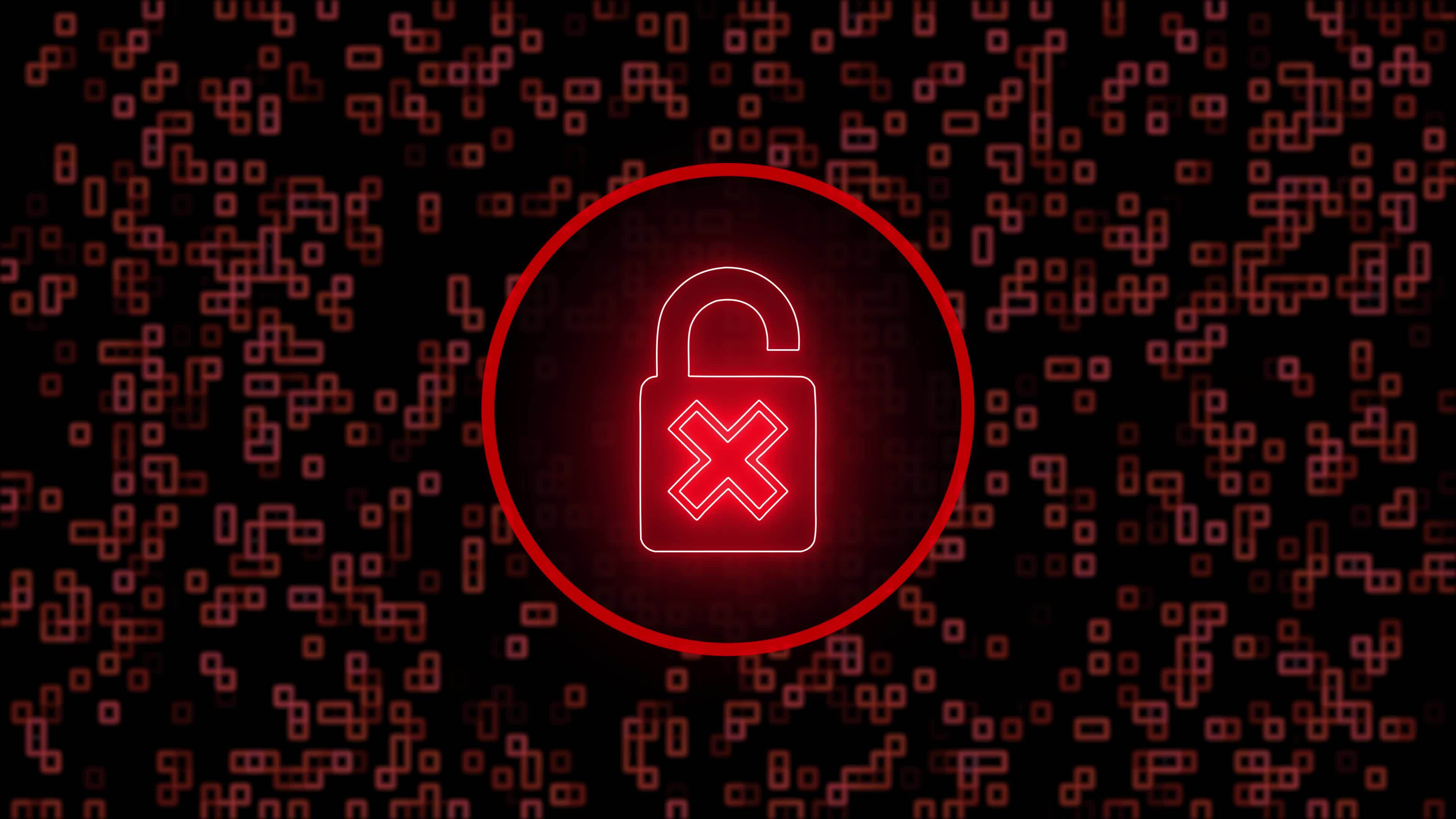 Insecure Padlock Icon Neon Sign Message on Red Tech Digital Background 35552758 Stock Video at ...