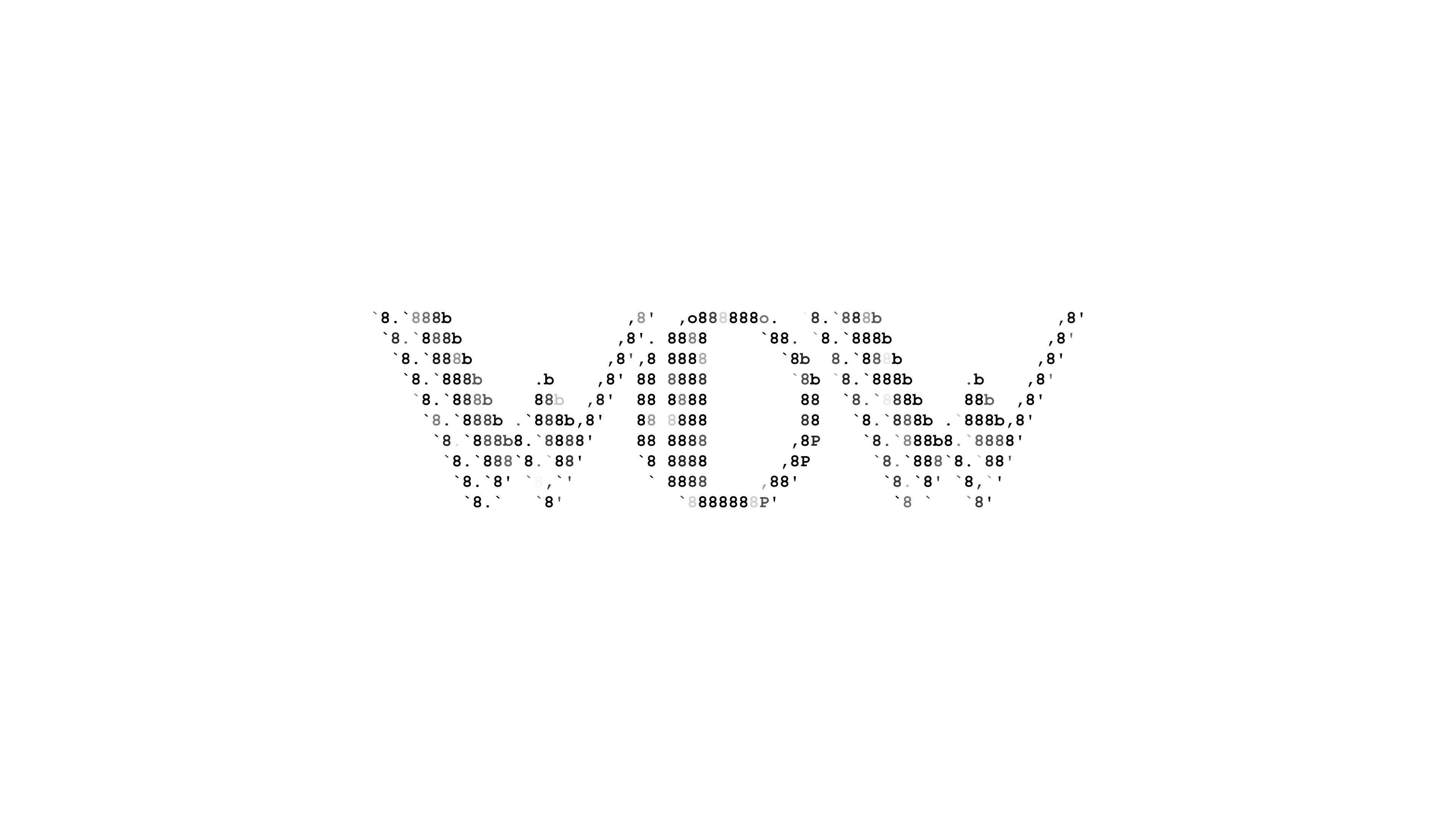 Wow Ascii Animation On White Background Ascii Art Code Symbols With Shining And Glittering