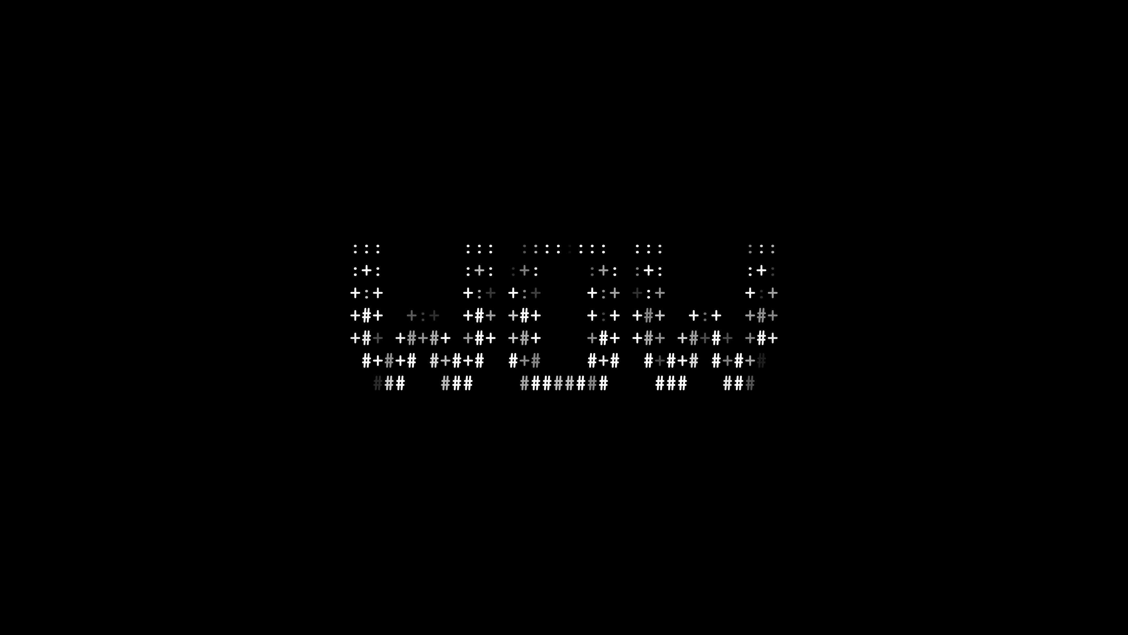 Wow Ascii Animation On Black Background Ascii Art Code Symbols With Shining And Glittering