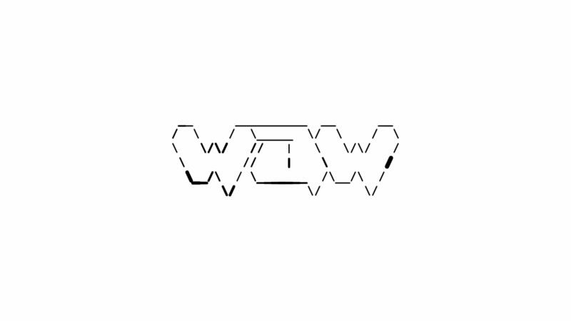 Wow ascii animation on white background. Ascii art code symbols with ...