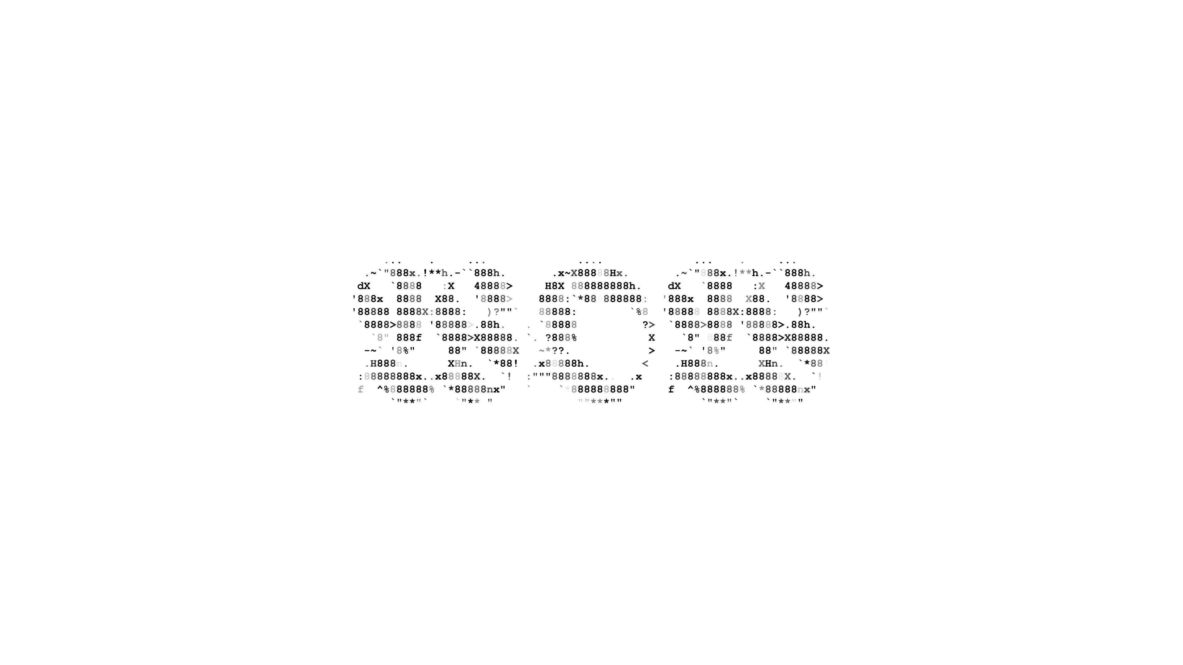 Wow Ascii Animation Loop On White Background Ascii Code Art Symbols Typewriter In And Out