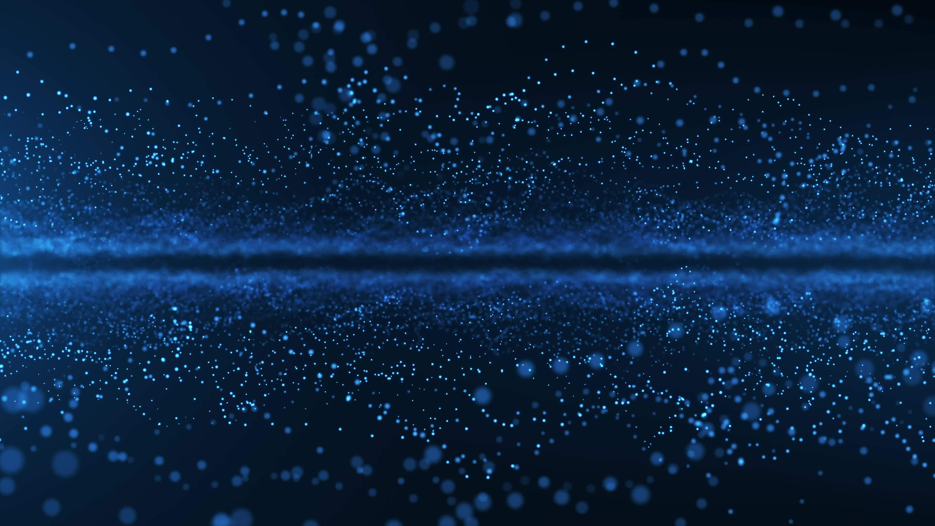 Abstract digital dynamic particle waves with light motion lights background, data flow, cyber ...