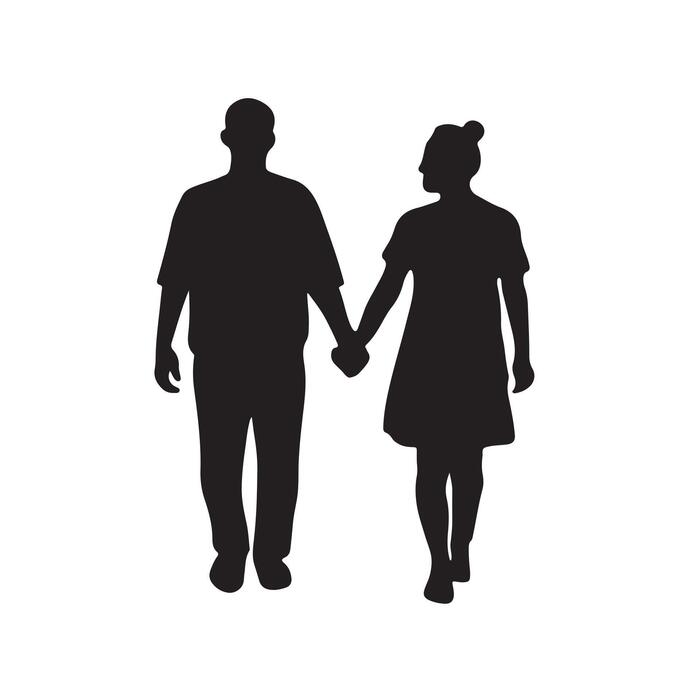 Couple Walking Silhouette Vector Art, Icons, and Graphics for Free Download