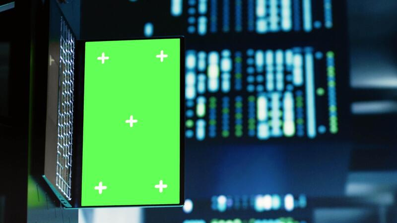 Vertical video Engineering coworkers using mockup laptop to implement artificial intelligence ...