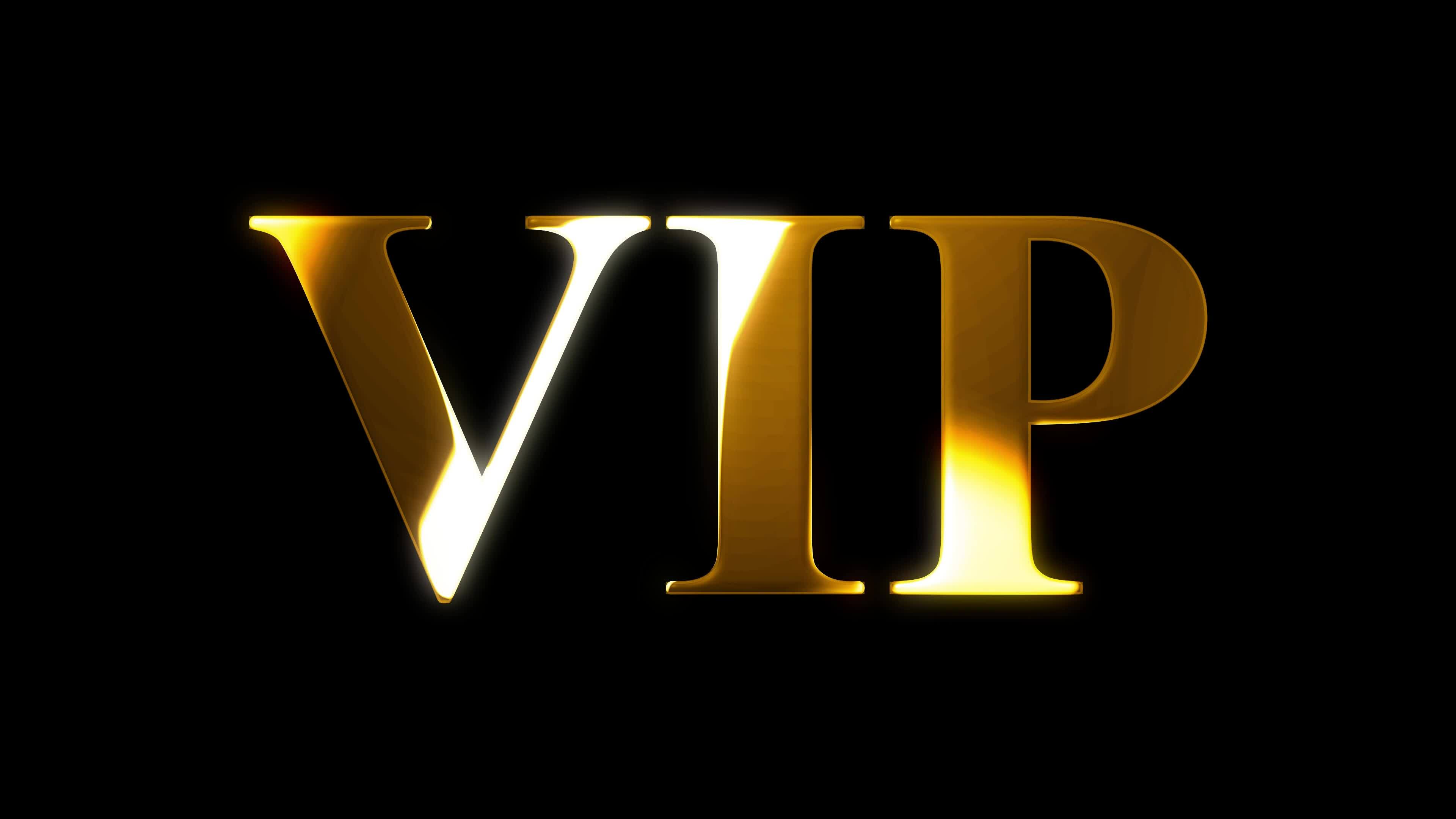 VIP texto oro efecto animación con negro pantalla 35650360 Vídeo de stock en Vecteezy