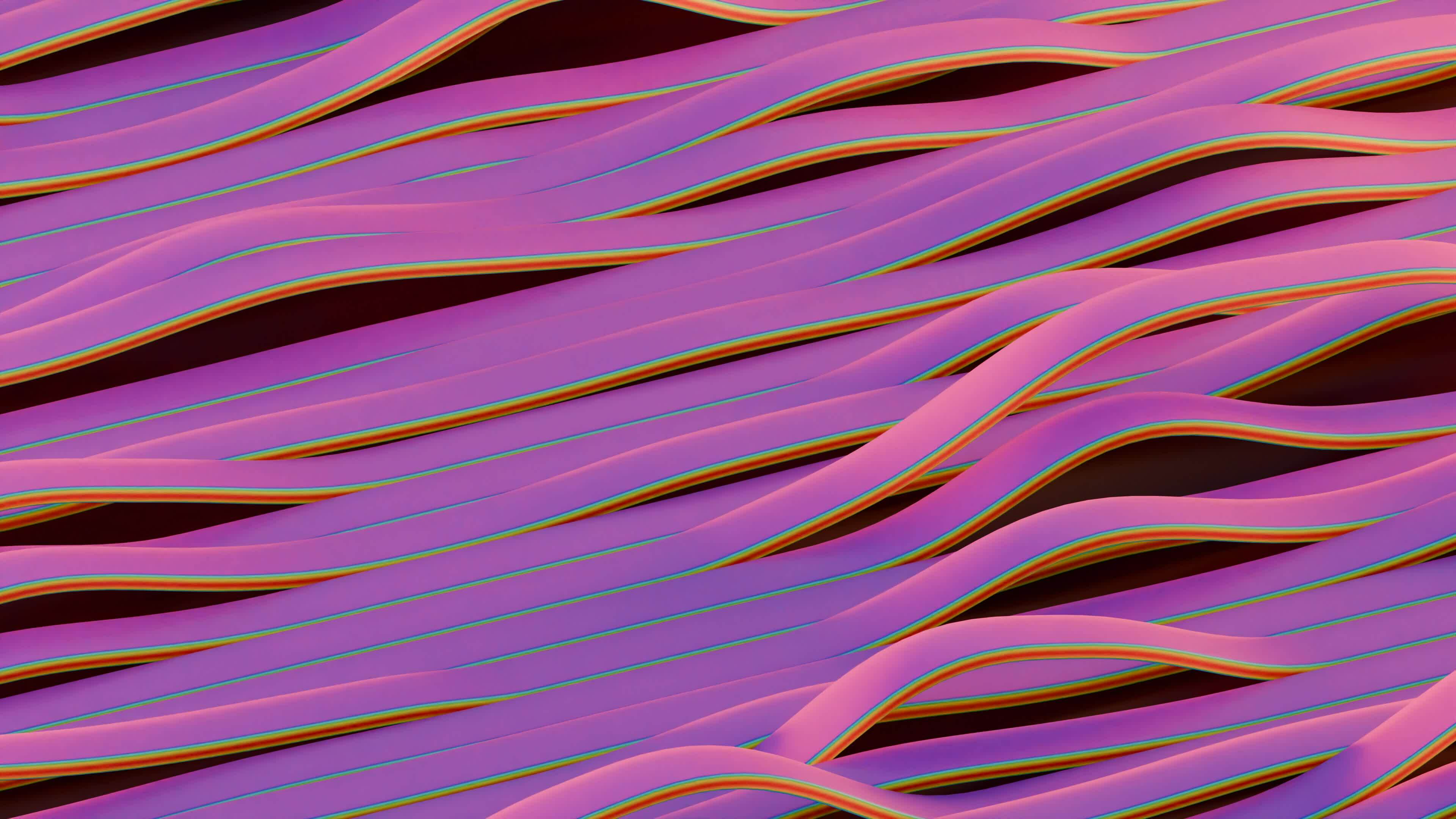 3d Render Abstract Satisfying Infinite Loop Background Waves Animation