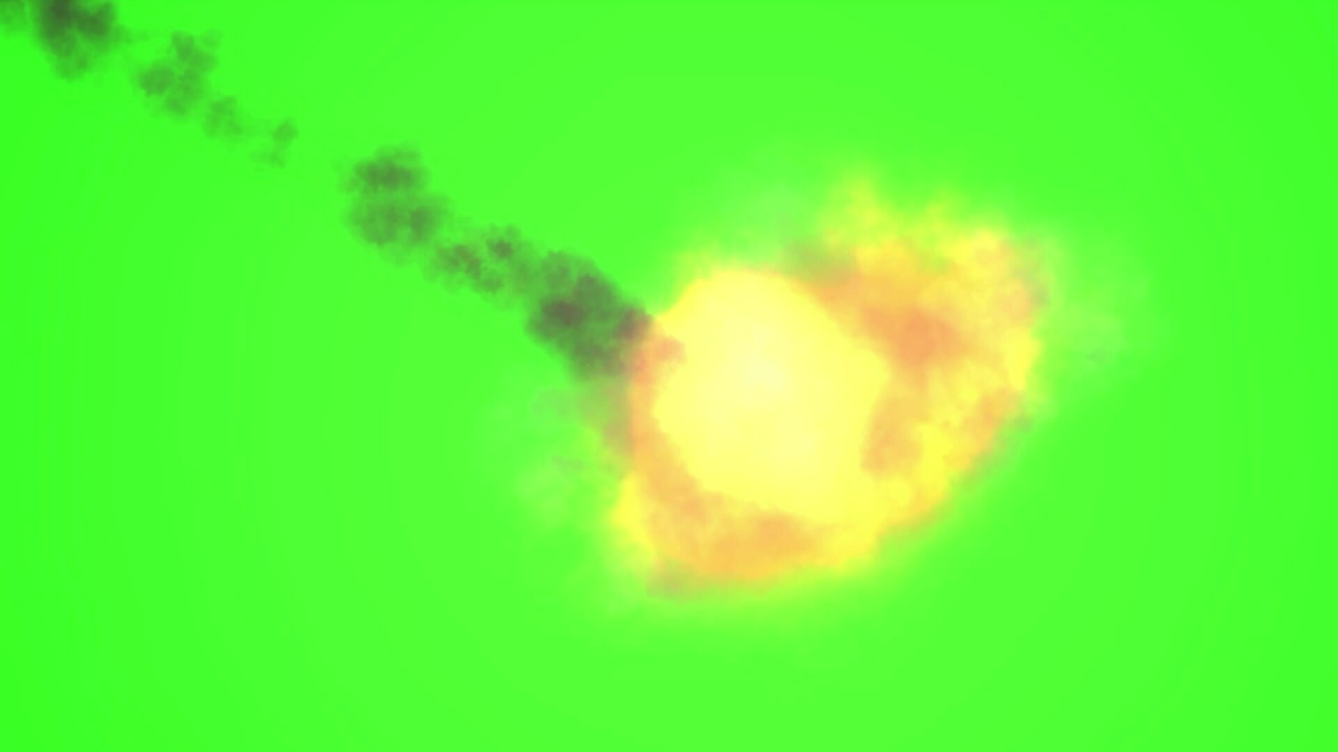 Meteor ground hit explosion, blast animation effect isolated on green screen background 35704109 ...