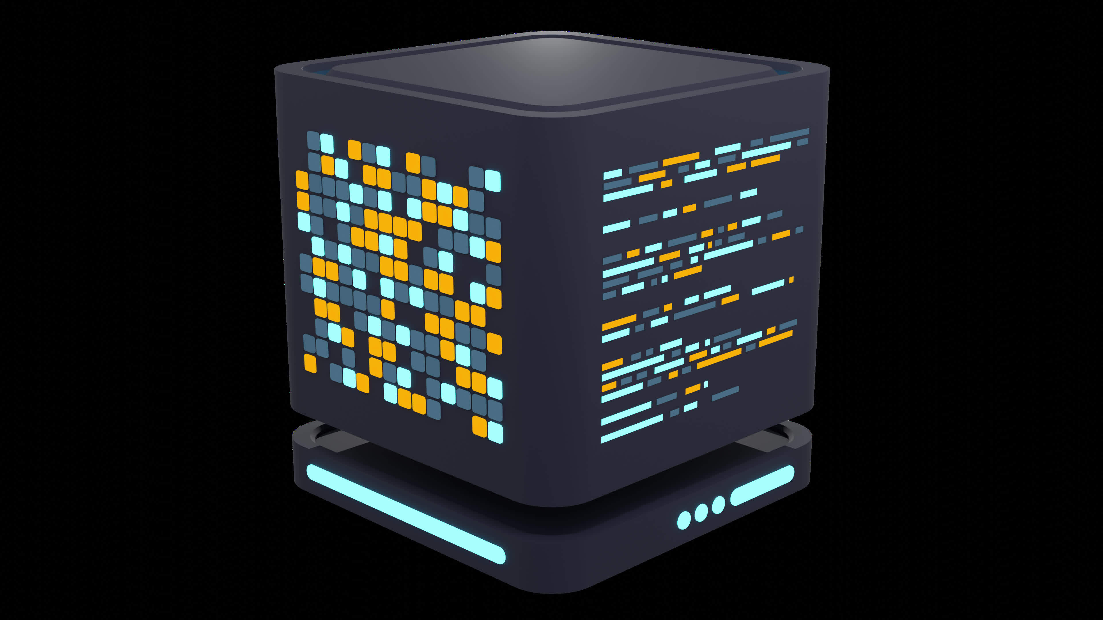 3D server animation. Computer server 3d render. Cloud computing ...