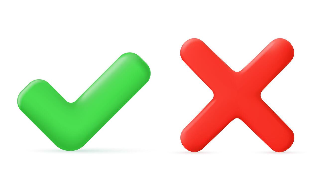 Green Tick Red Cross Vector Art Icons And Graphics For Free Download