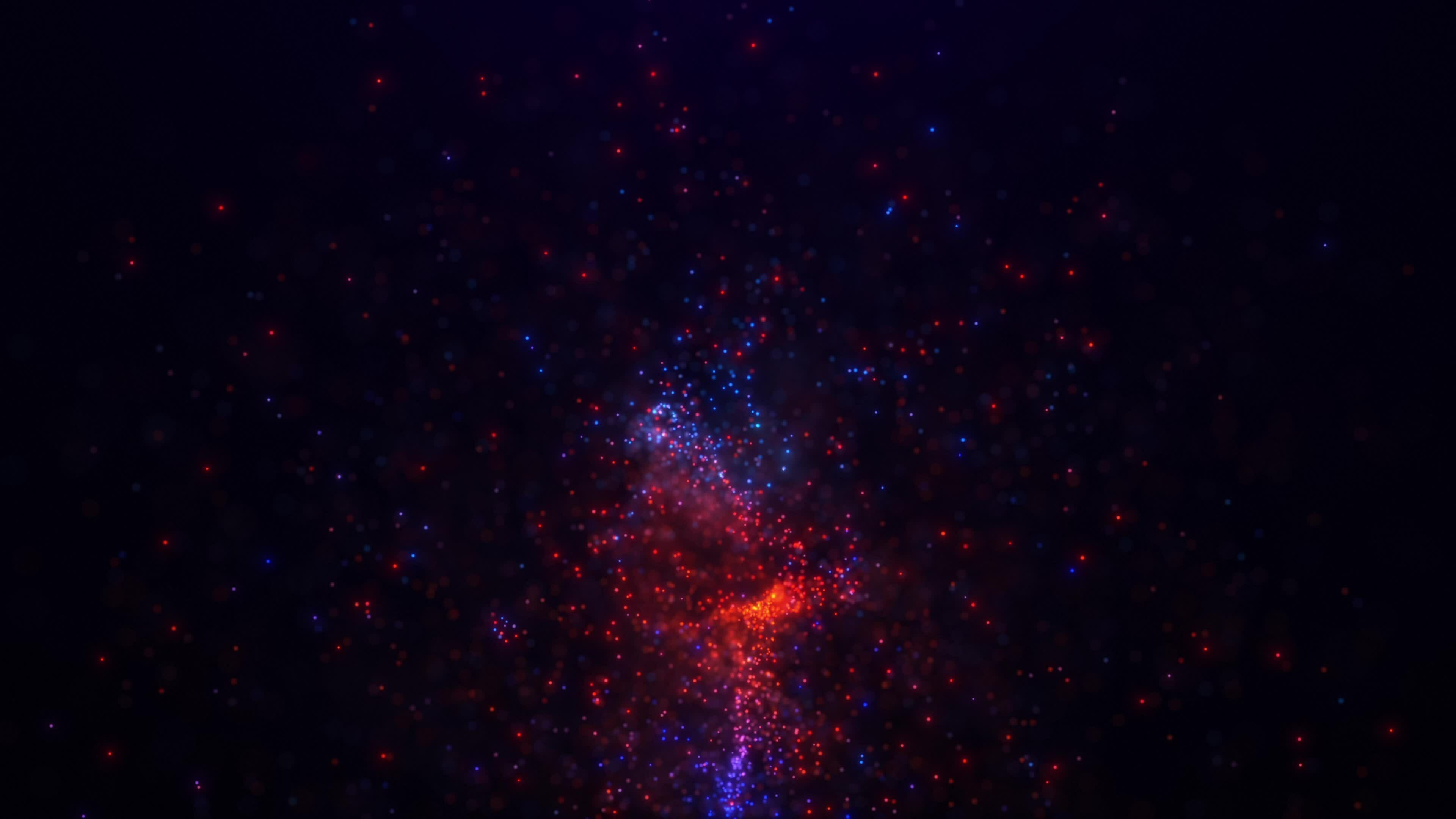 Magic fluid animation of glowing particles.particle trail. Abstract ...