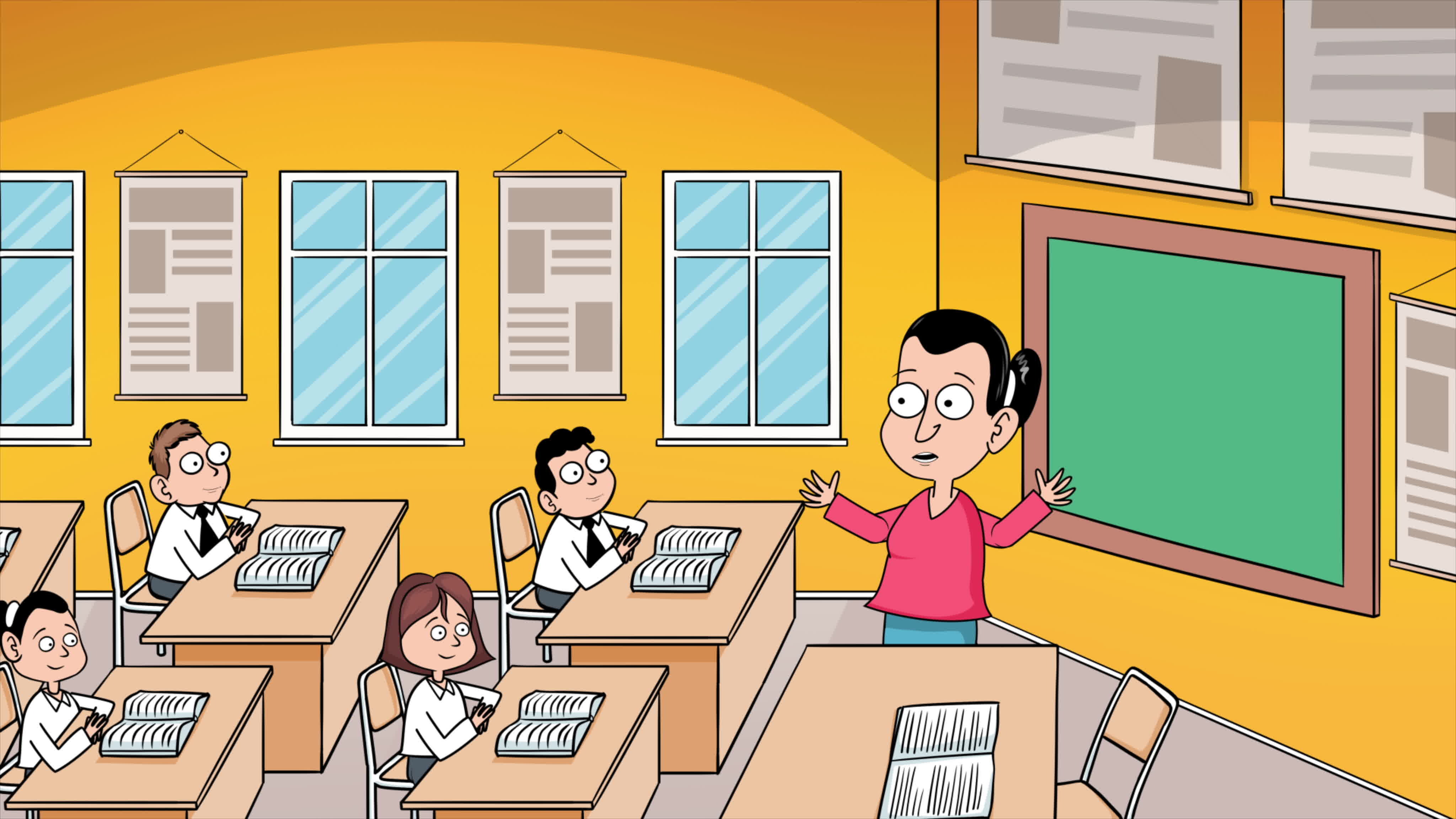 Teacher Talking And Students Listening In Classroom 35810949 Stock ...