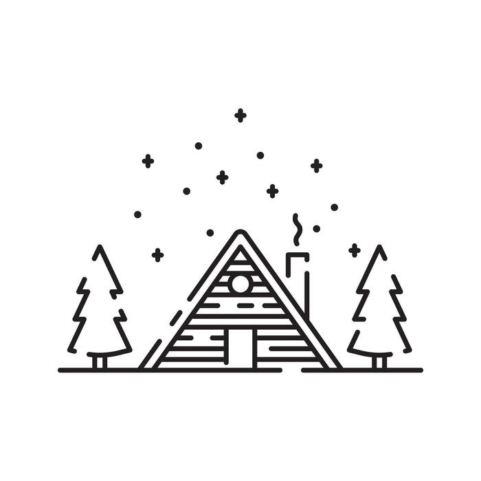 Cabin Line Art Vector Art, Icons, and Graphics for Free Download