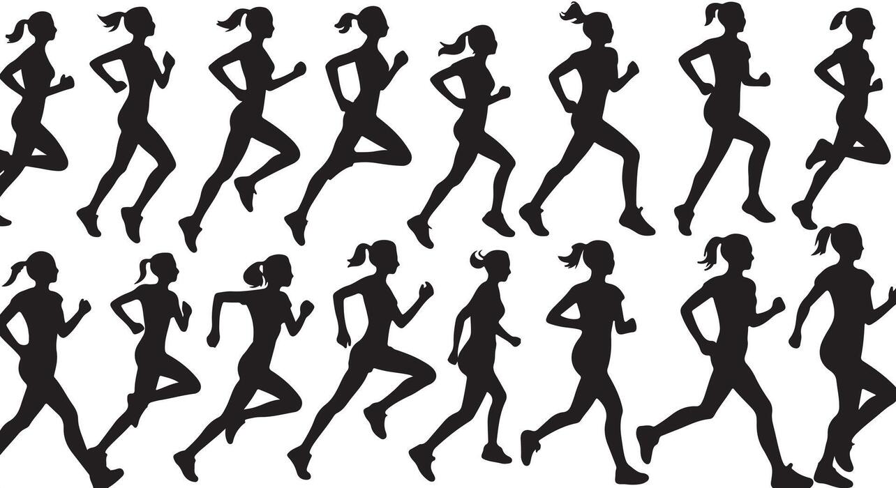 Woman Running Silhouette Vector Art, Icons, and Graphics for Free Download