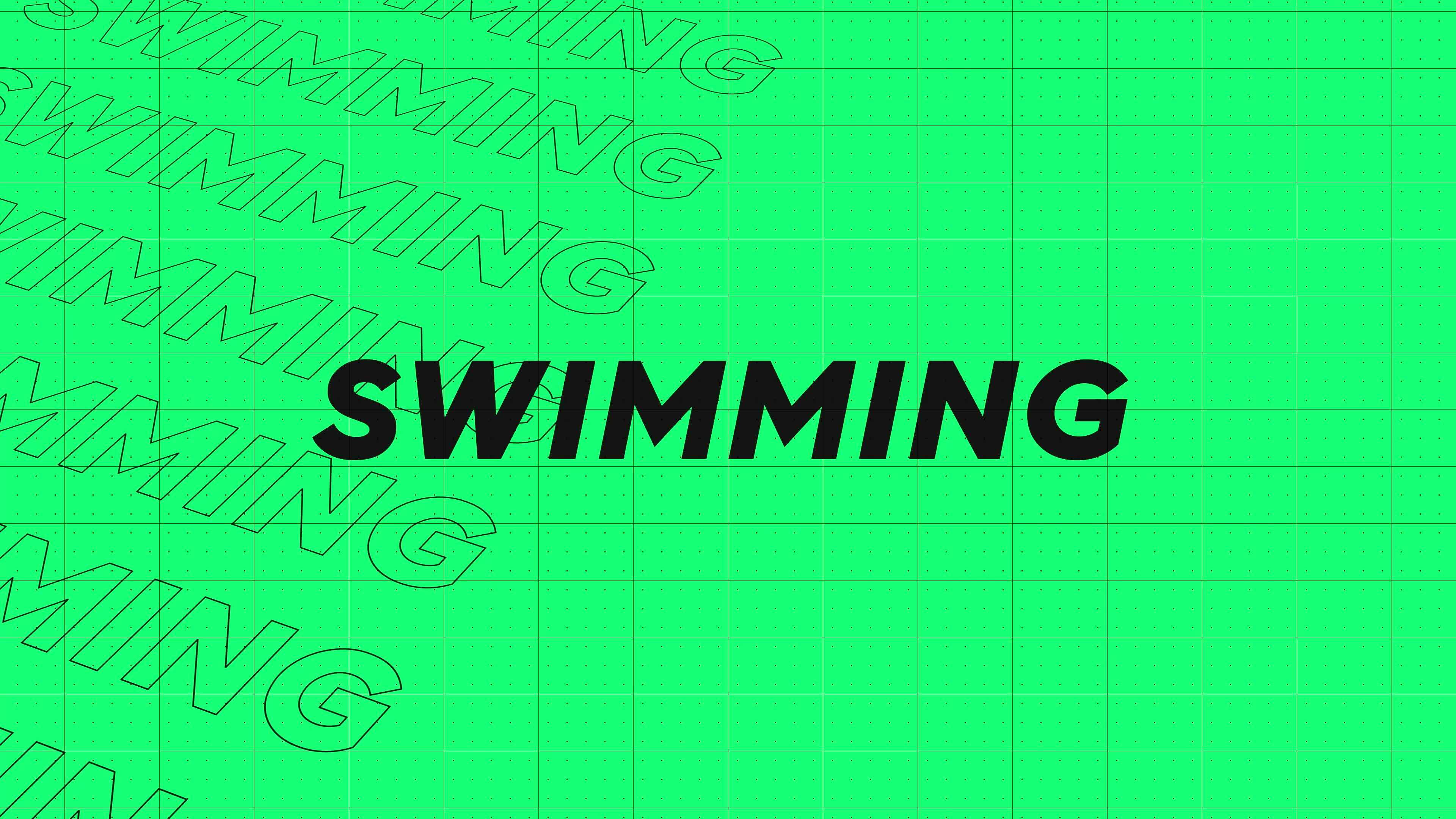 Swimming Green Cows Intro Stream Up Attractive Show Screen Seamless Background Card Creative