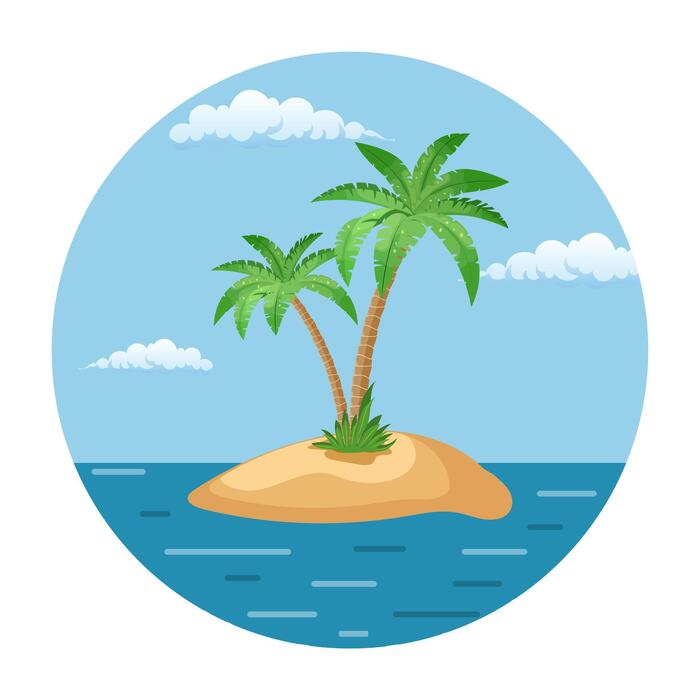 Palm Tree Island Vector Art, Icons, and Graphics for Free Download