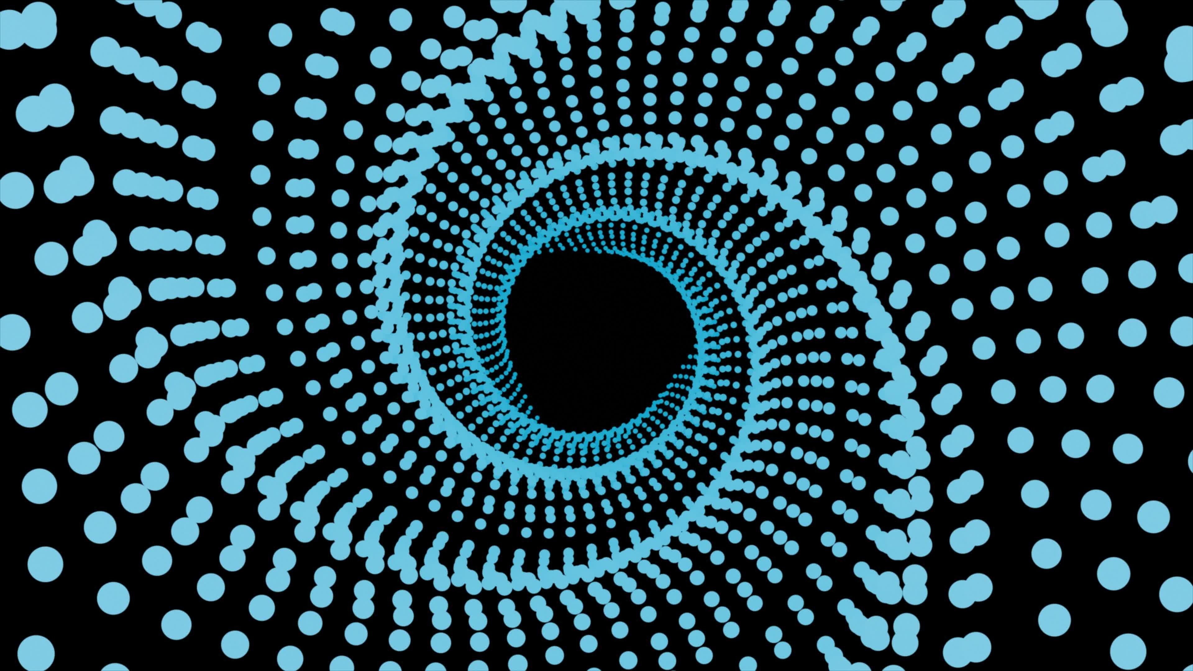 Sci-fi futuristic circular dots hi-tech rotating tunnel background, sci-fi colorful dots tunnel ...