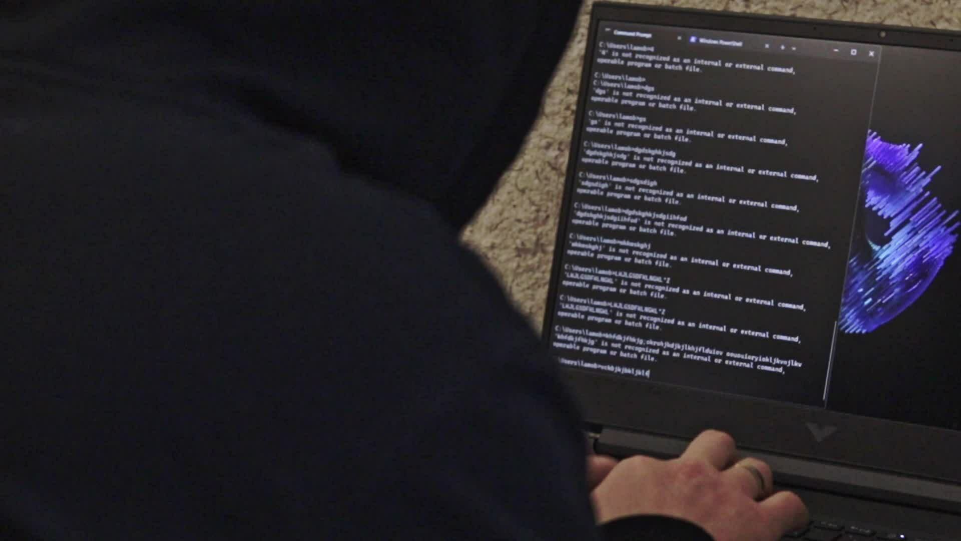 Slow Motion Footage Of The Man Looked Like Hacker In A Hood Sitting In