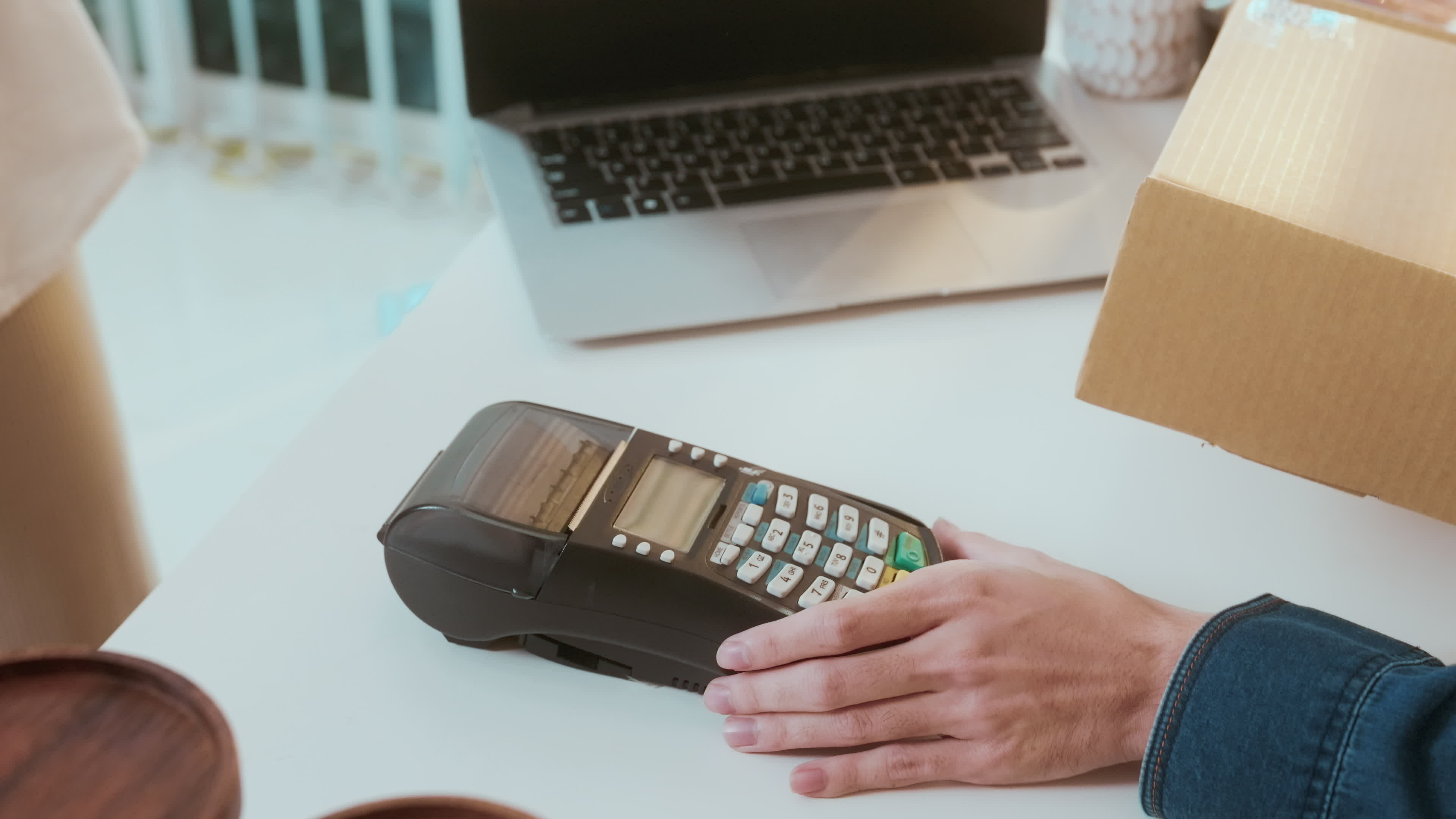 Woman Customer Using Qr Code Payment Via Smartphone For Paying At Shop