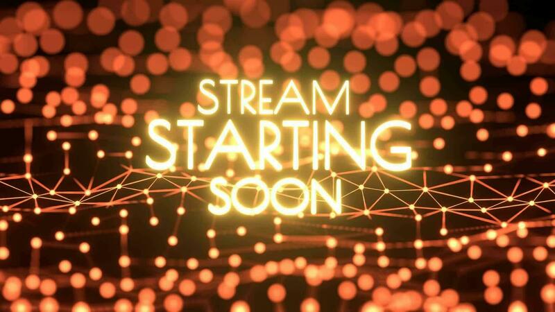 Animation of a streaming template with the text 'Starting Soon' in neon ...