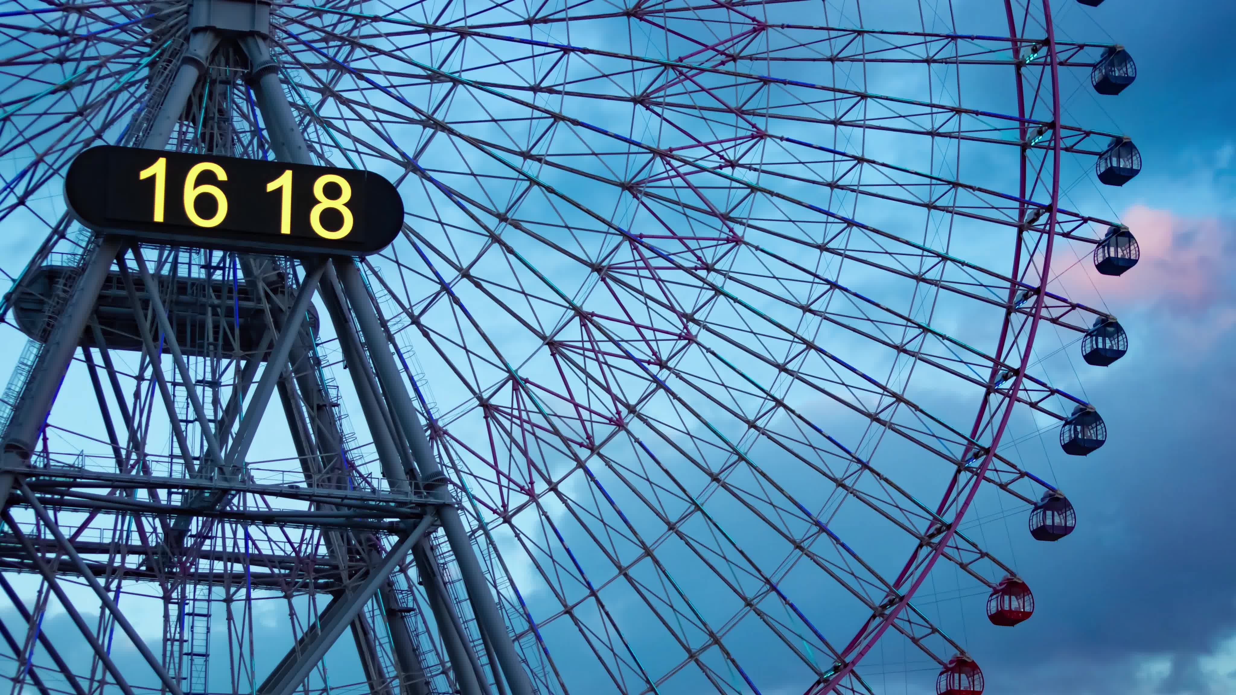 A dusk timelapse of rotating ferris wheel in Yokohama telephoto shot zoom 36043760 Stock Video ...