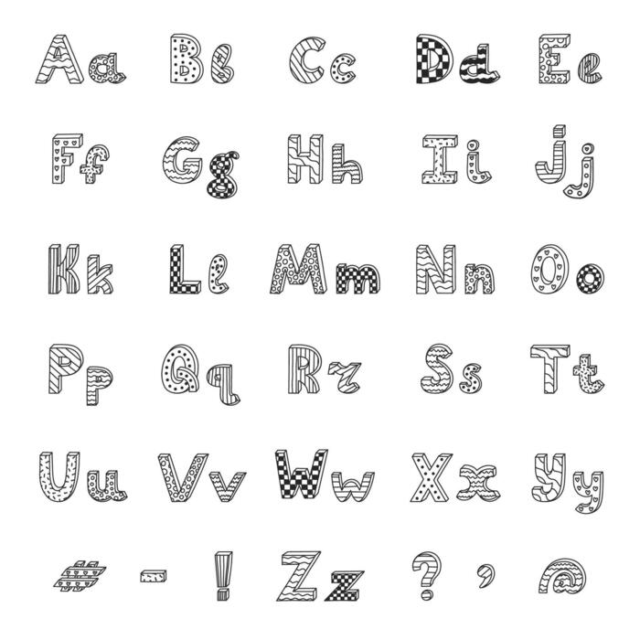 Black And White Alphabet Vector Art, Icons, and Graphics for Free Download
