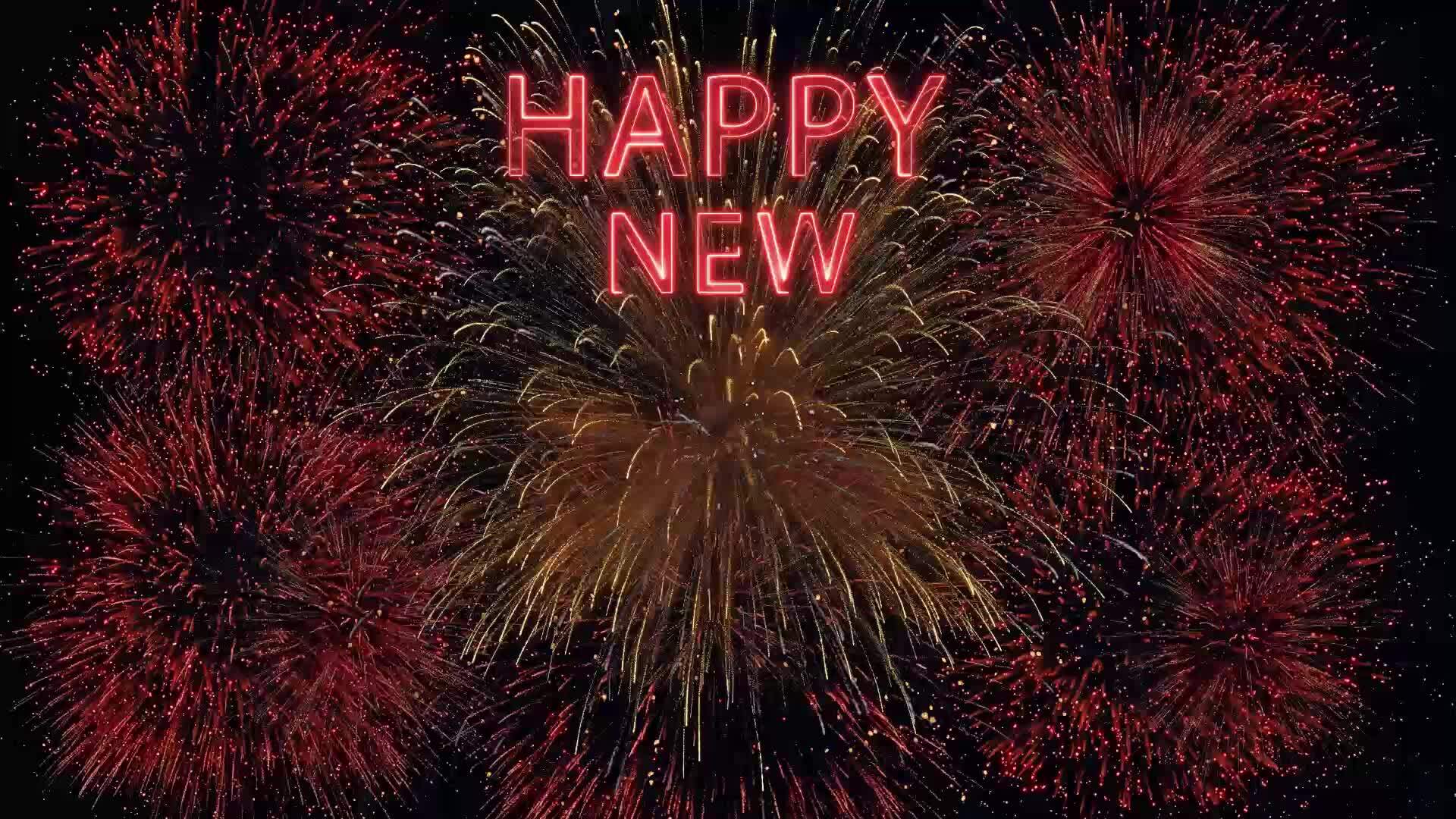 Happy New Year 2024 Greetings Fireworks Animation Video for New Year greetings 36053611 Stock ...