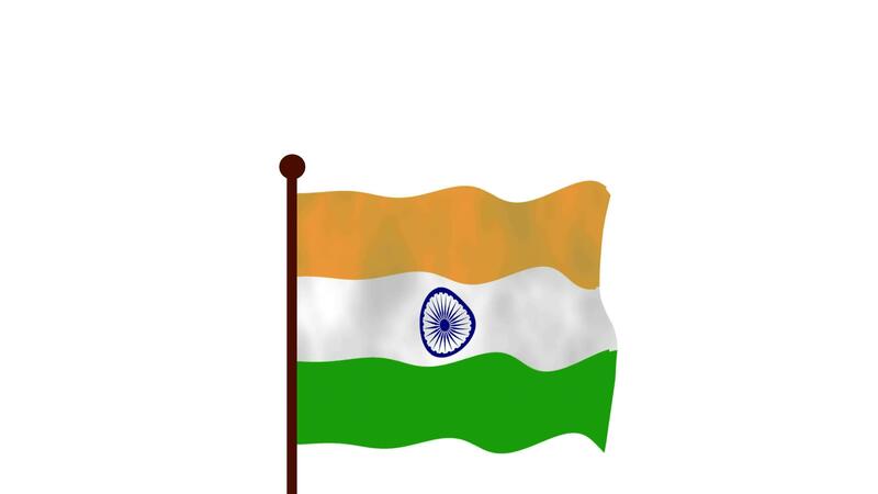 India animated video raising the flag, introduction of the country name and flag 4K Resolution ...