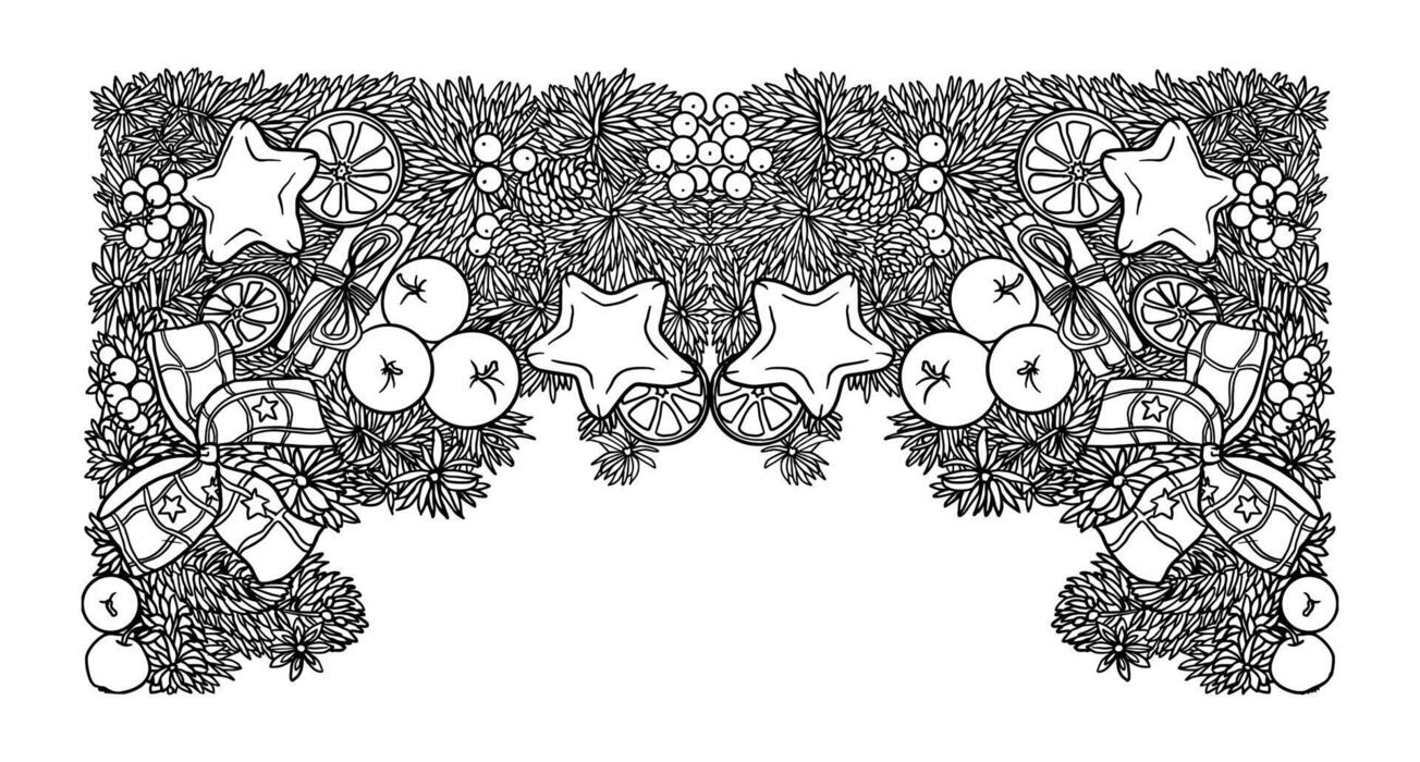 Christmas Border Black And White Vector Art, Icons, and Graphics for ...