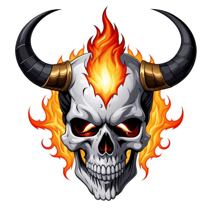 Flaming Skull PNGs for Free Download