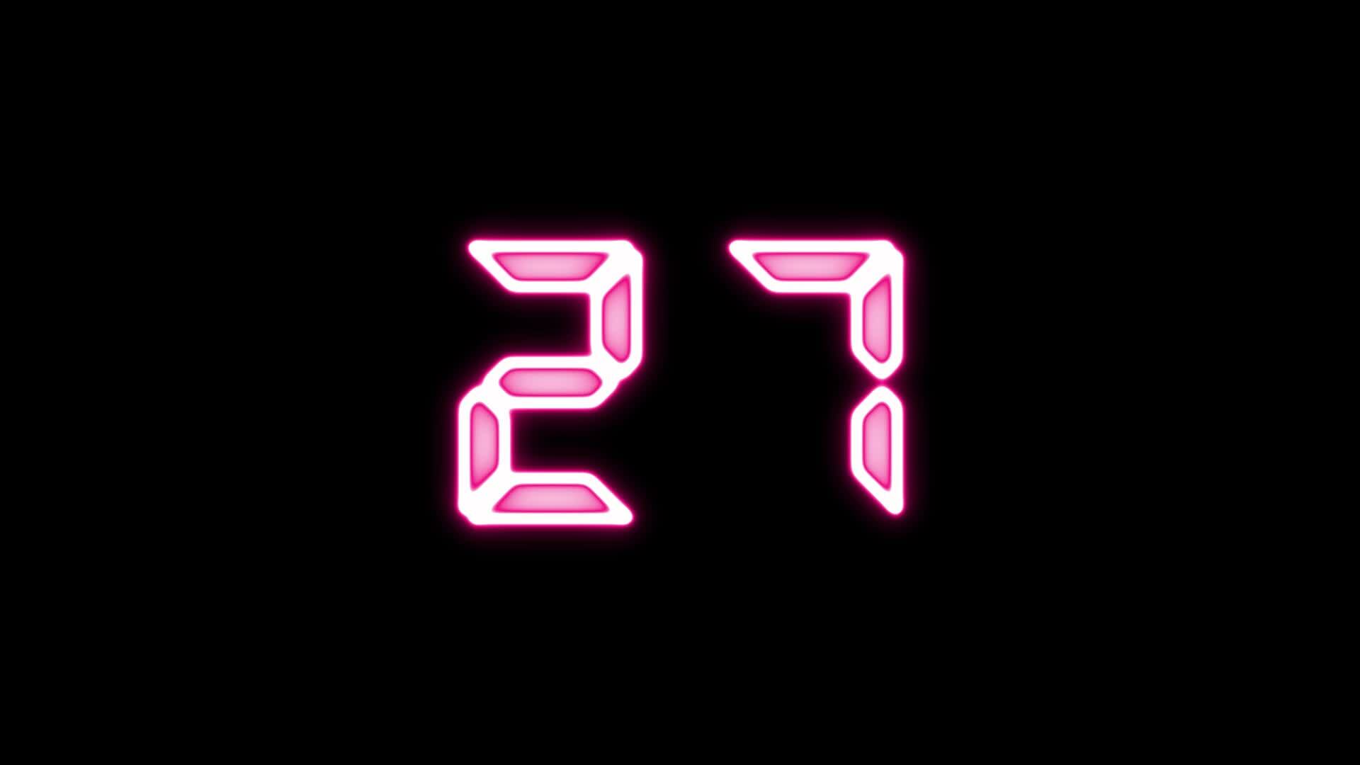 Thirty Second Neon Countdown Timer 36132545 Stock Video At Vecteezy