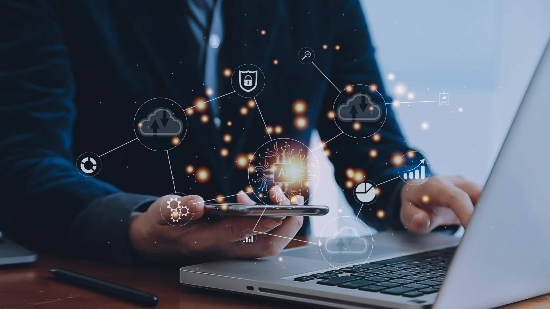 digitaal transformatie technologie strategie, iot, internet van dingen. transformatie van ideeën ...