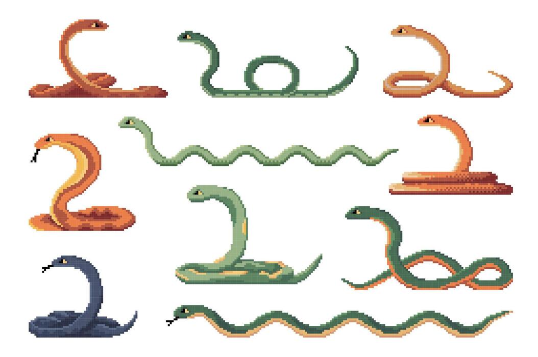 Pixel Snake Vector Art, Icons, and Graphics for Free Download