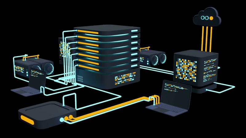 Computer Technology 3d Animation Computation Of Big Data Center Cloud Computing Online