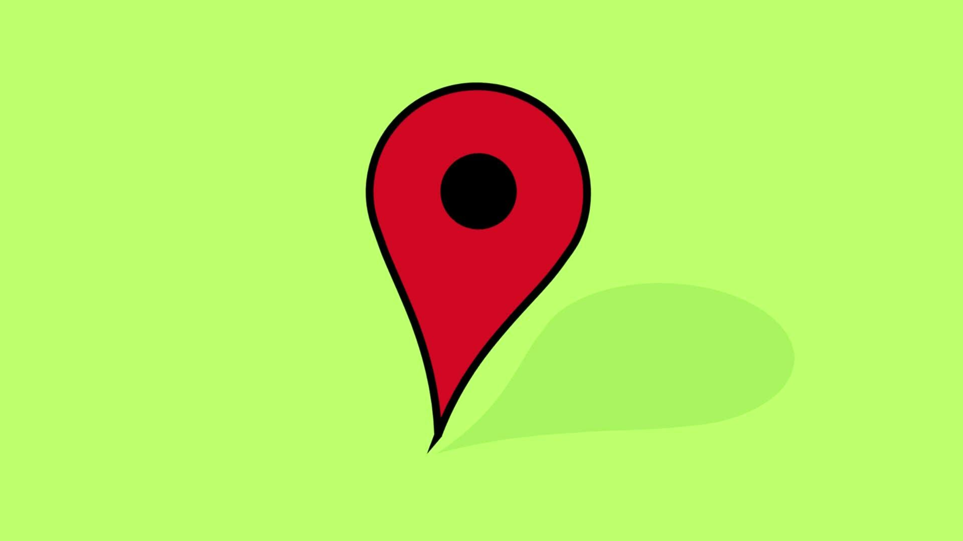 Location Pin Pointer On Map Animated Cartoon Appearing Pointer For A Map Point Of Interest