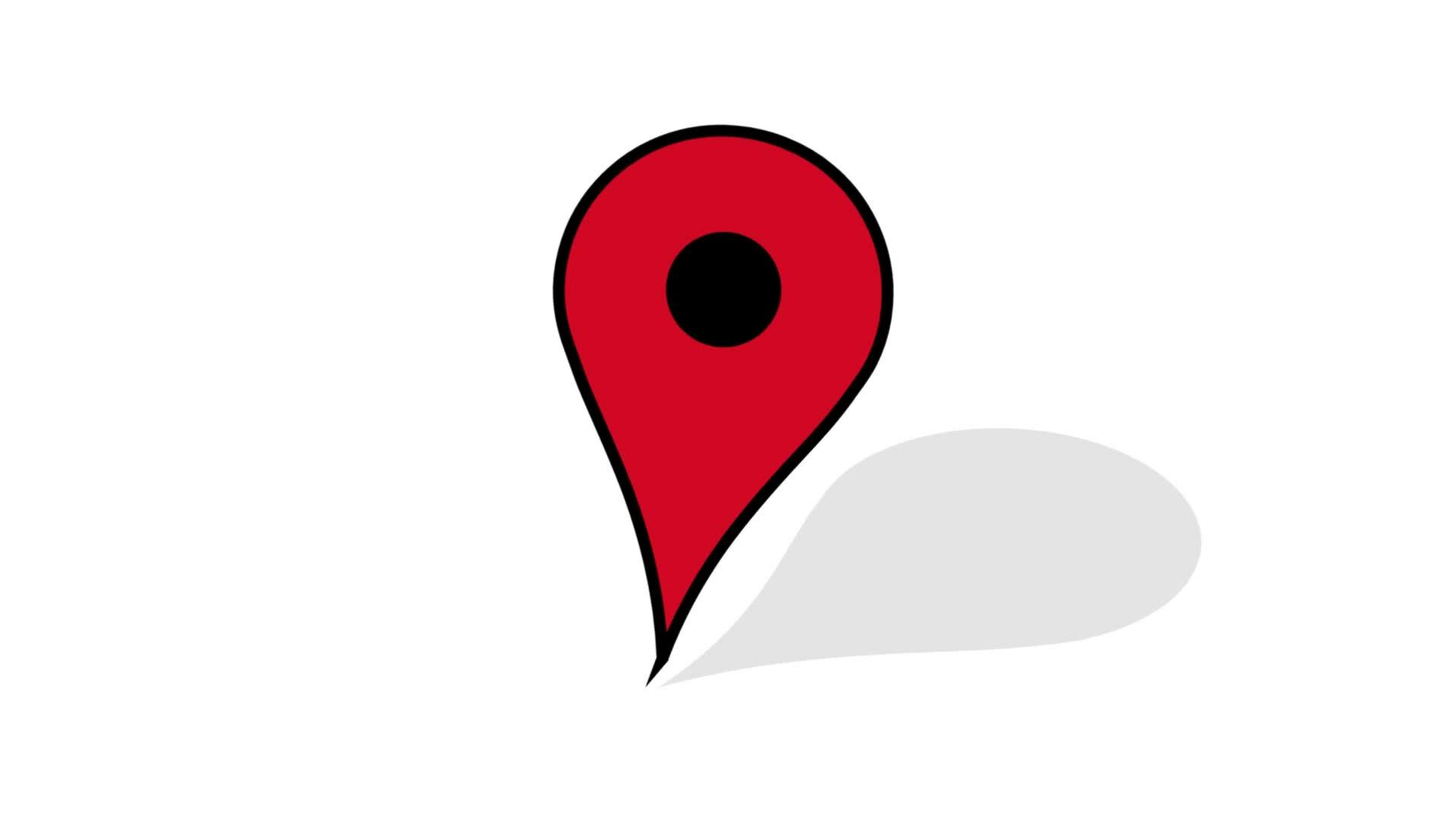 Location Pin Pointer On Map Animated Cartoon Appearing Pointer For A Map Point Of Interest