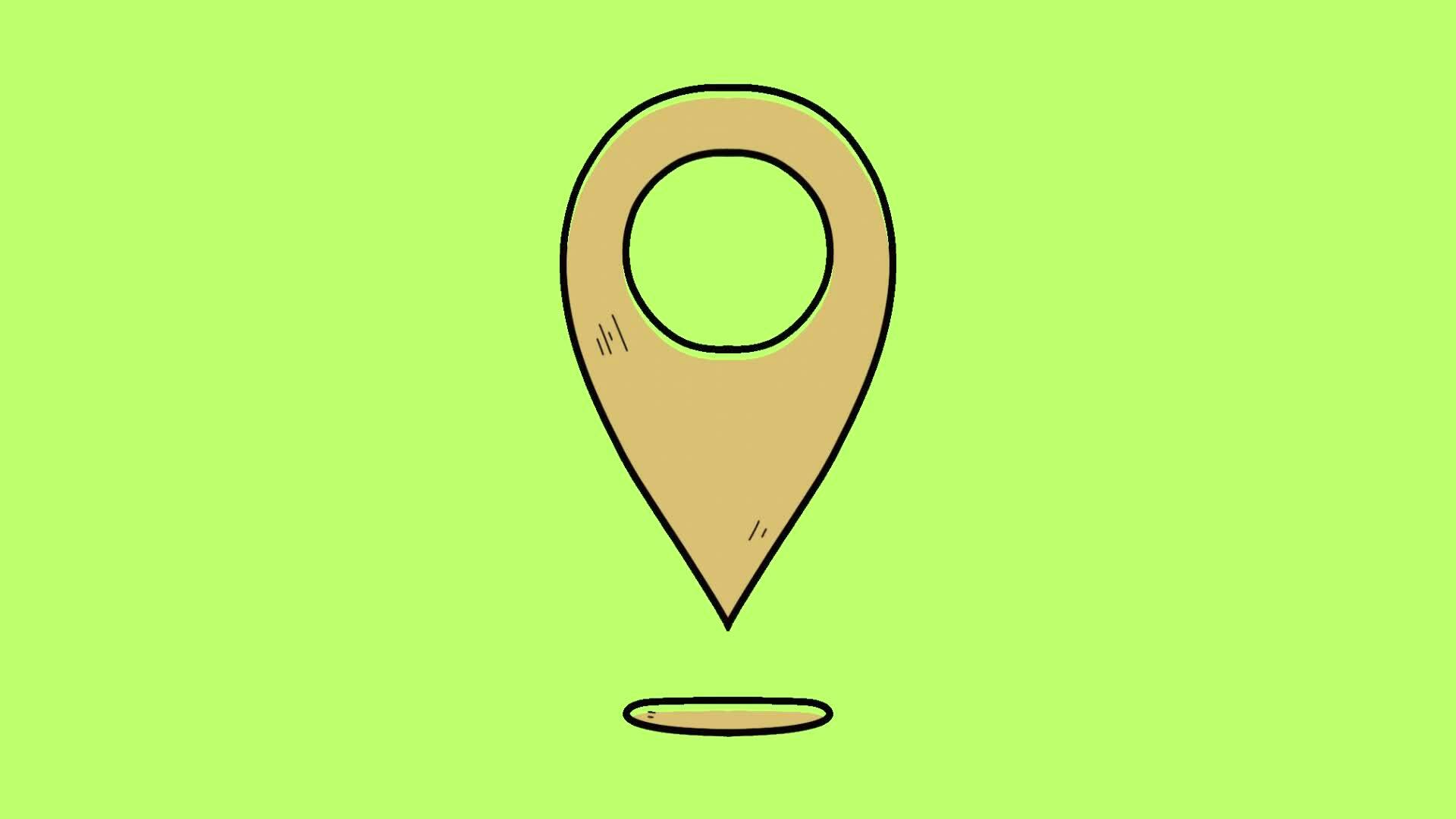 Location Pin Pointer On Map Animated Cartoon Appearing Pointer For A Map Point Of Interest