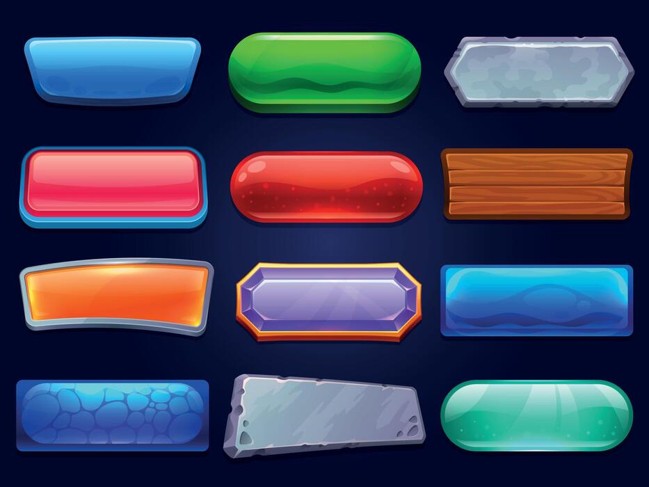 Game Ui Button Vector Art, Icons, and Graphics for Free Download