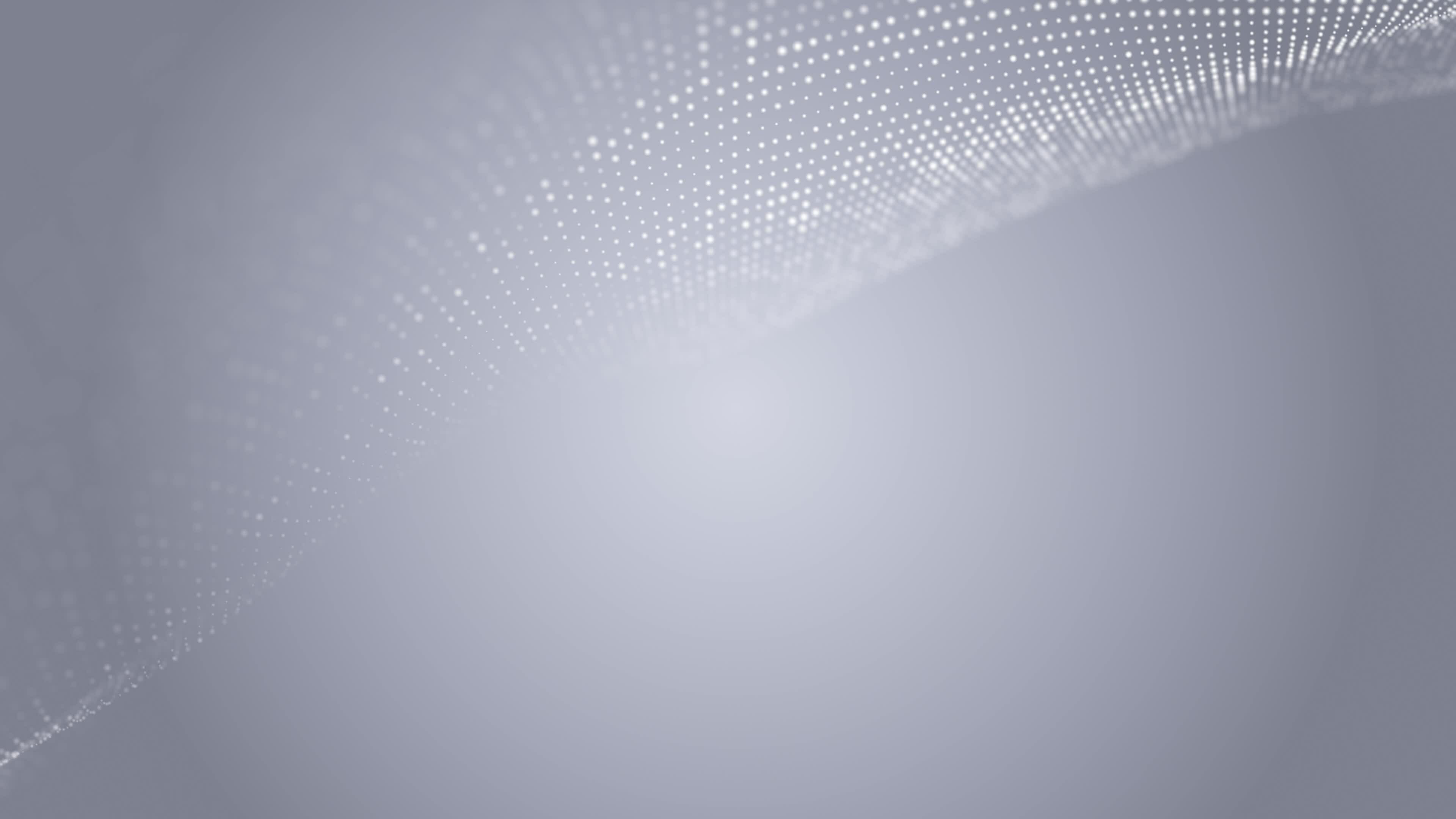 Abstract clean white and gray digital dynamic particle waves with light motion lights background ...