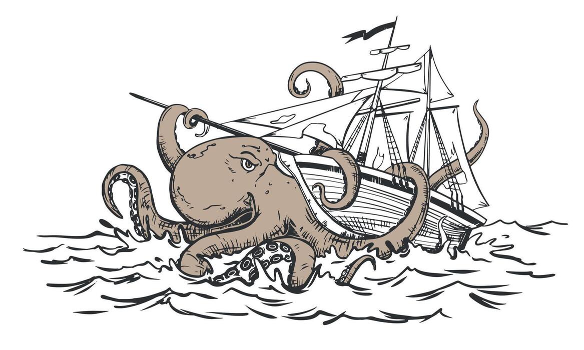 Kraken Ship Drawing 690+ Kraken Ship Stock Illustrations, Royalty Free
