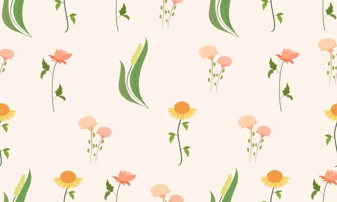 Spring Flower Seamless Pattern Vector Art Icons And Graphics For Free