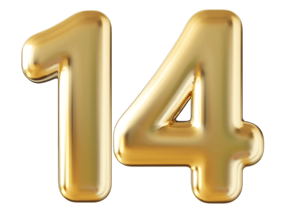 Number 14 PNGs for Free Download