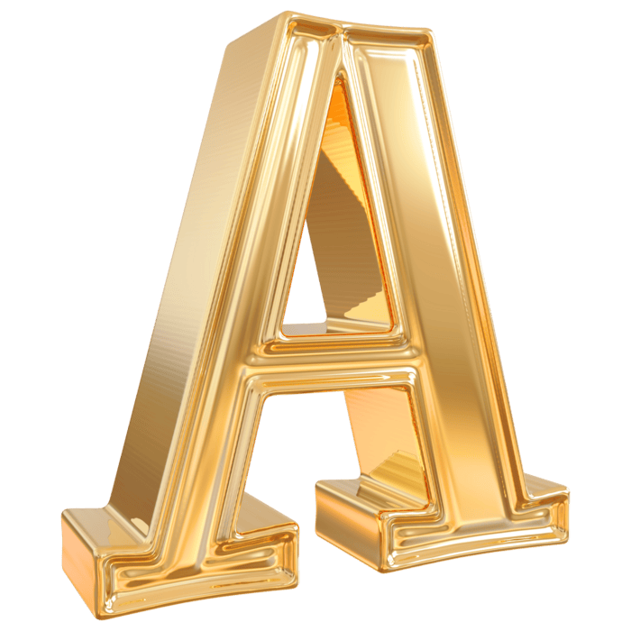Gold Alphabet Letters PNGs for Free Download