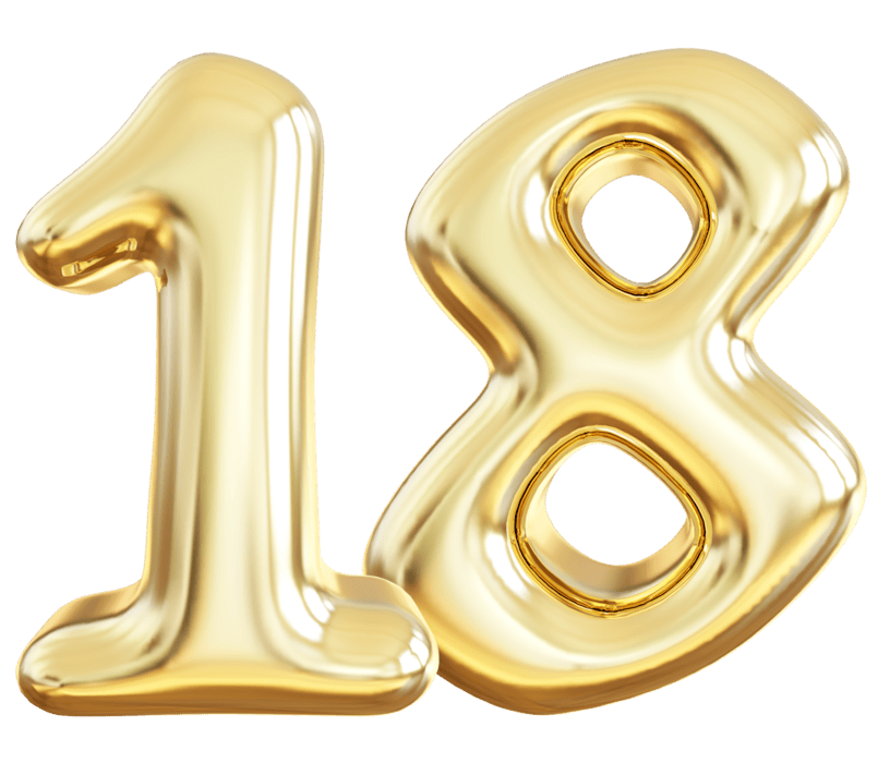 Number 18 PNGs for Free Download