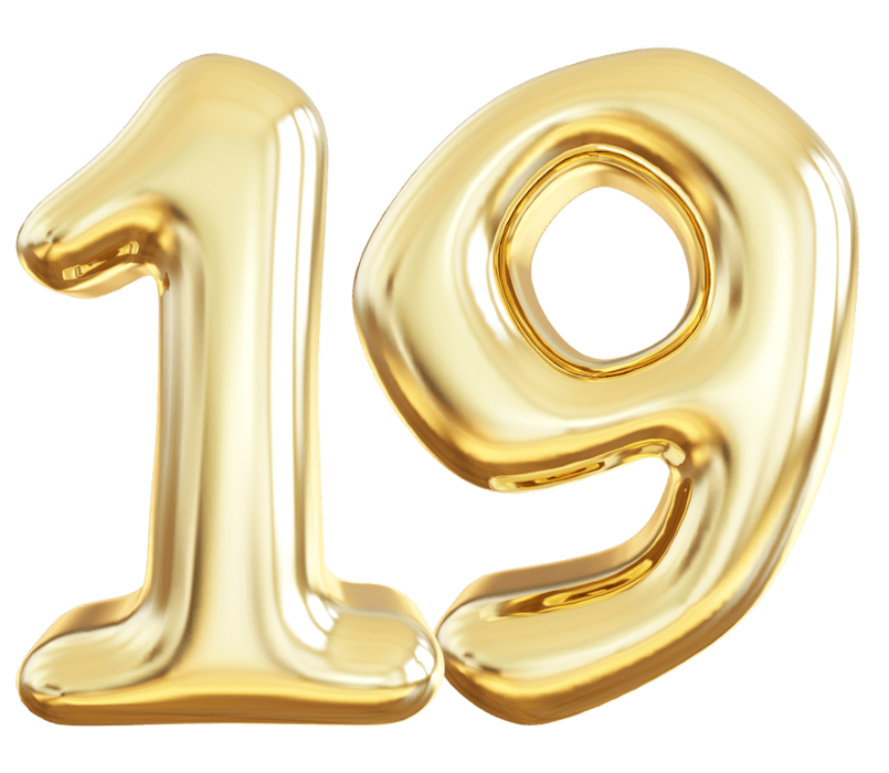 Number 19 PNGs for Free Download