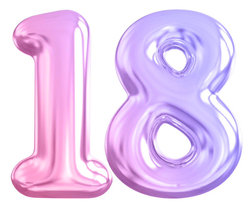 Number 18 PNGs for Free Download