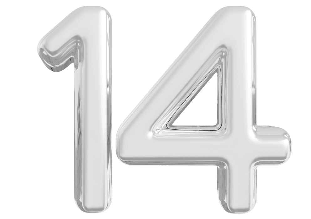 Number 14 PNGs for Free Download