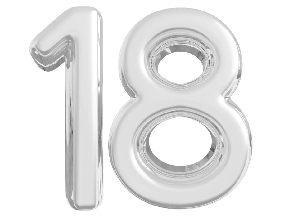 Number 18 PNGs for Free Download