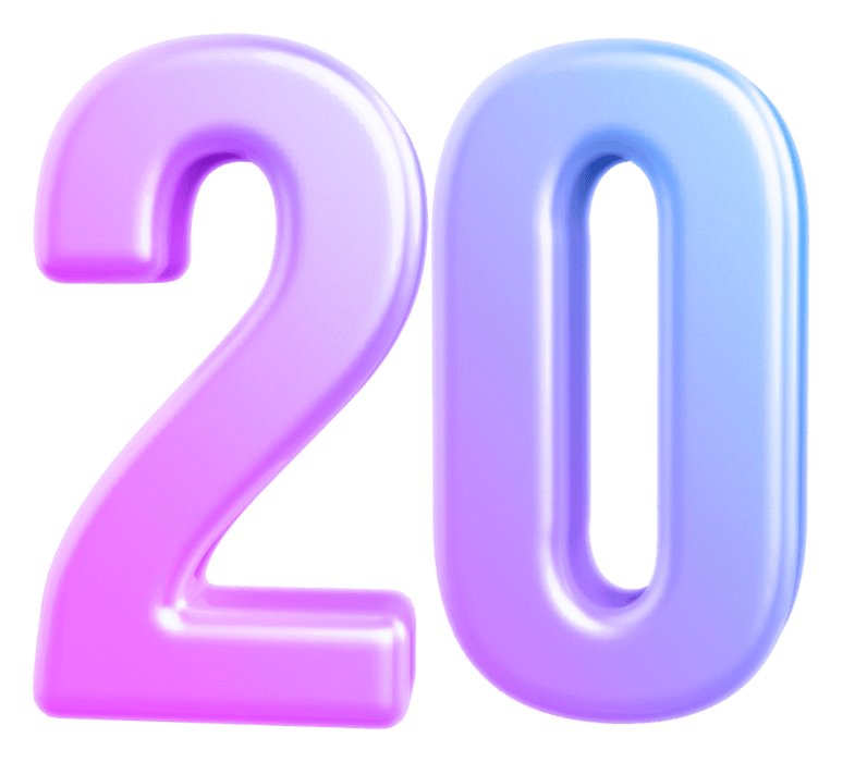 Number 20 PNGs for Free Download