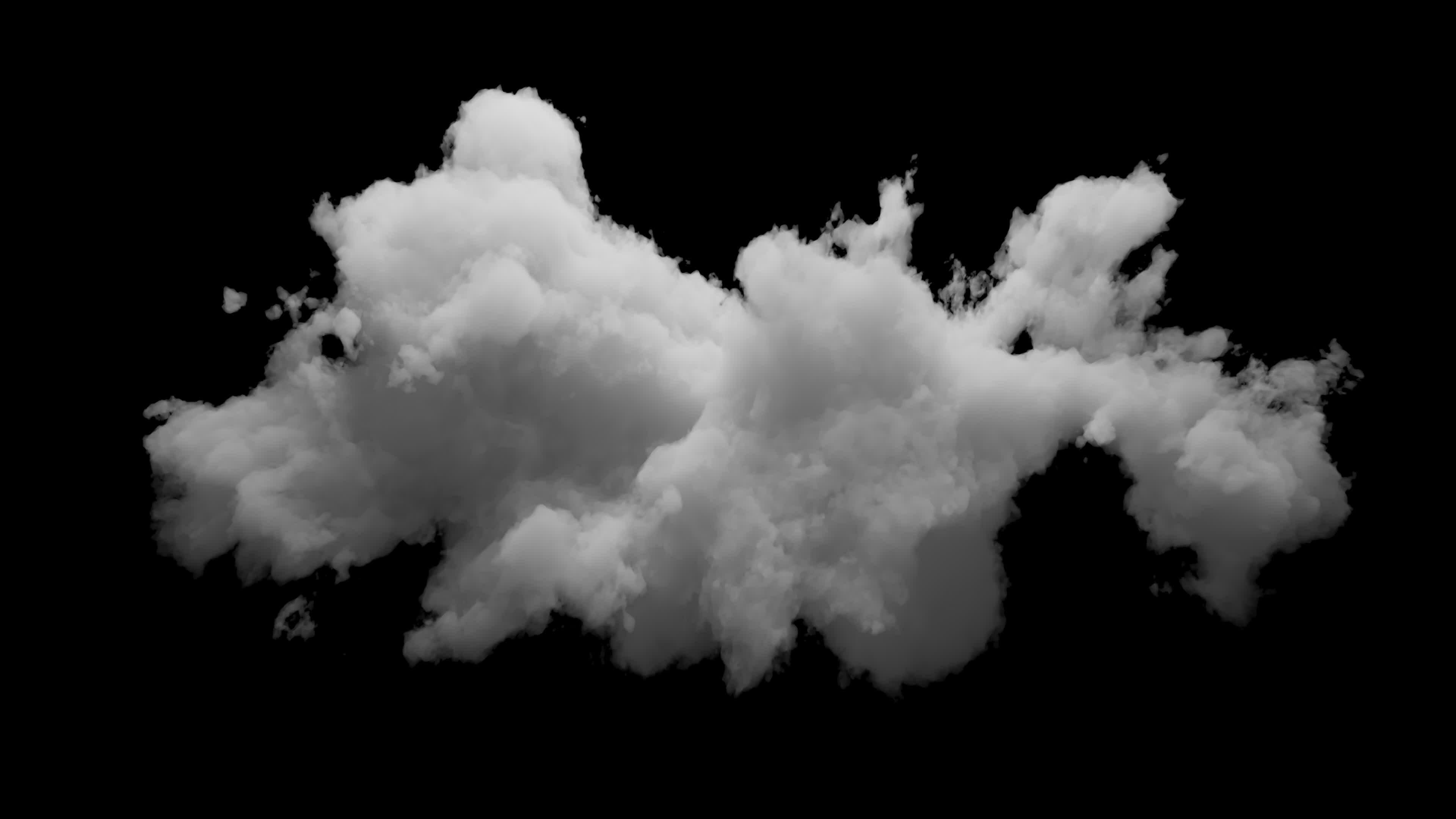 3D Cloud with alpha channel and looping animation. Slowly transforms in ...